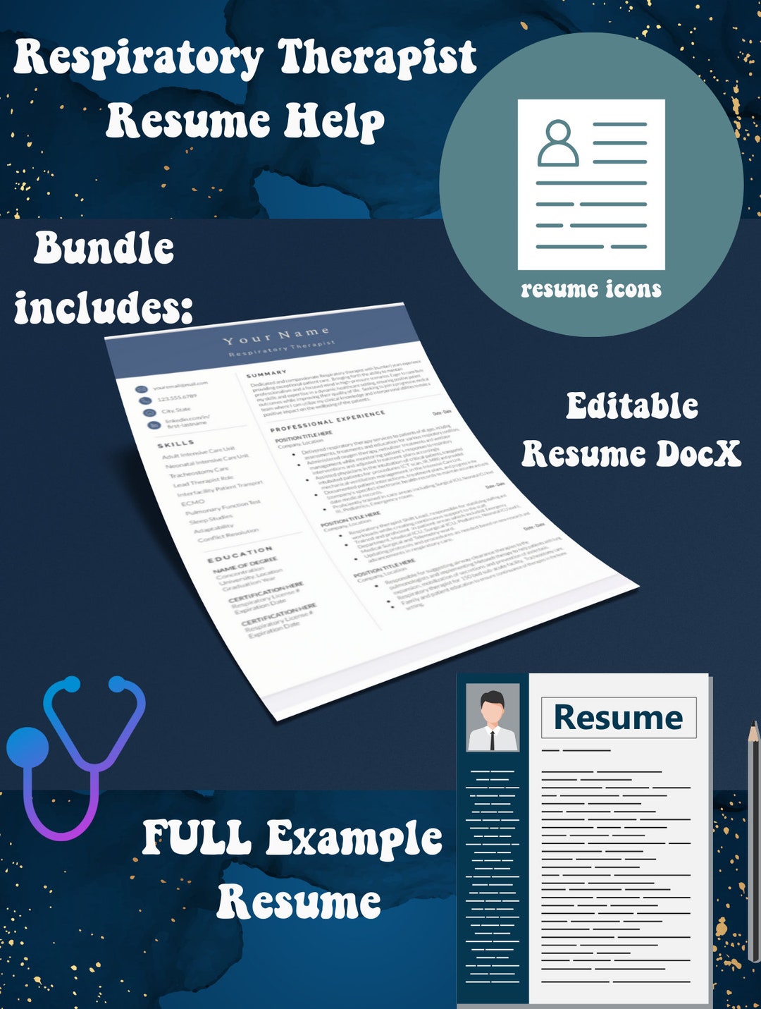 Editable Resume, Respiratory Therapist Resume Help, RT Resume ...