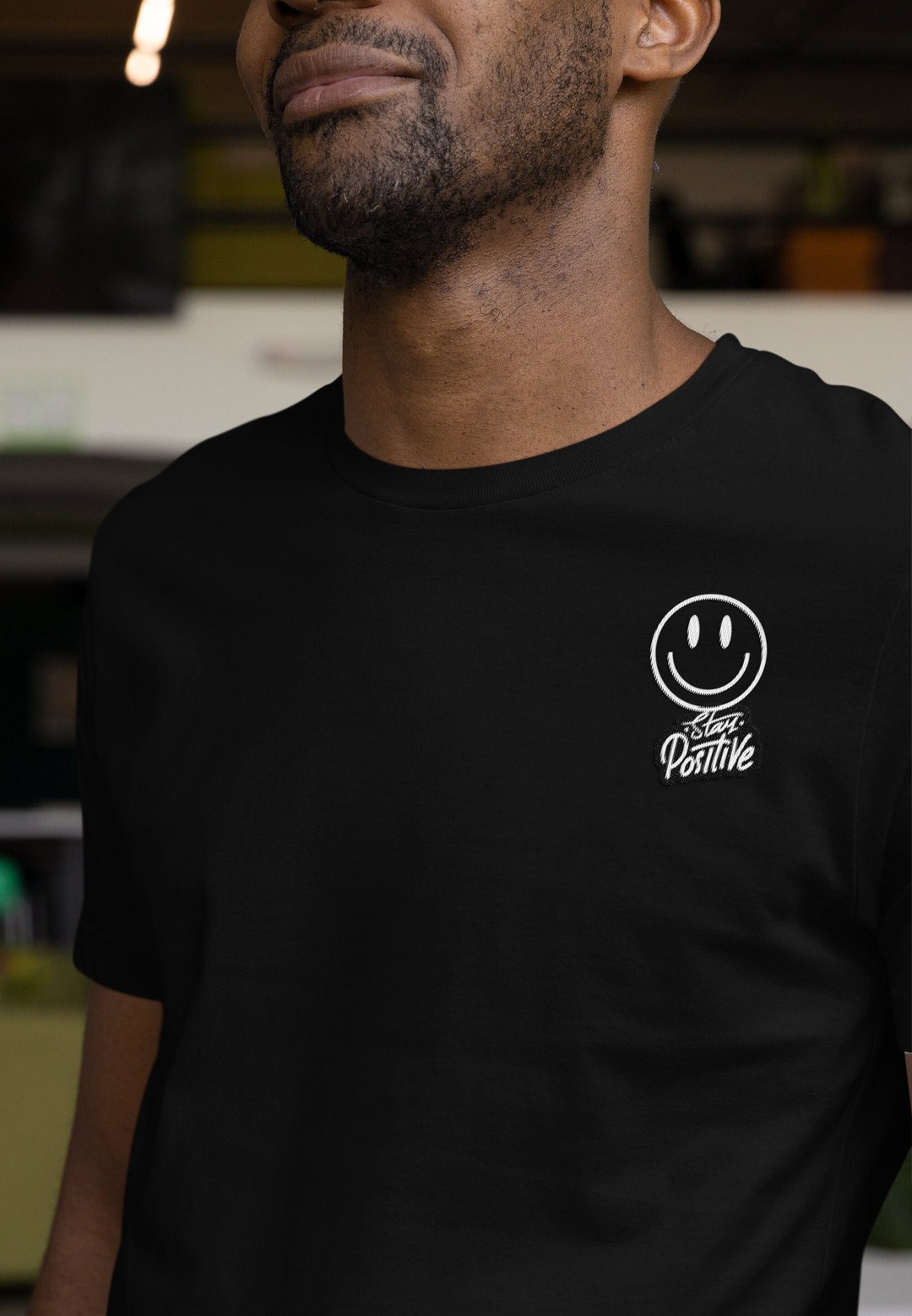 Smiley Face T-shirt: Stay Positive Graphic Tee - Etsy