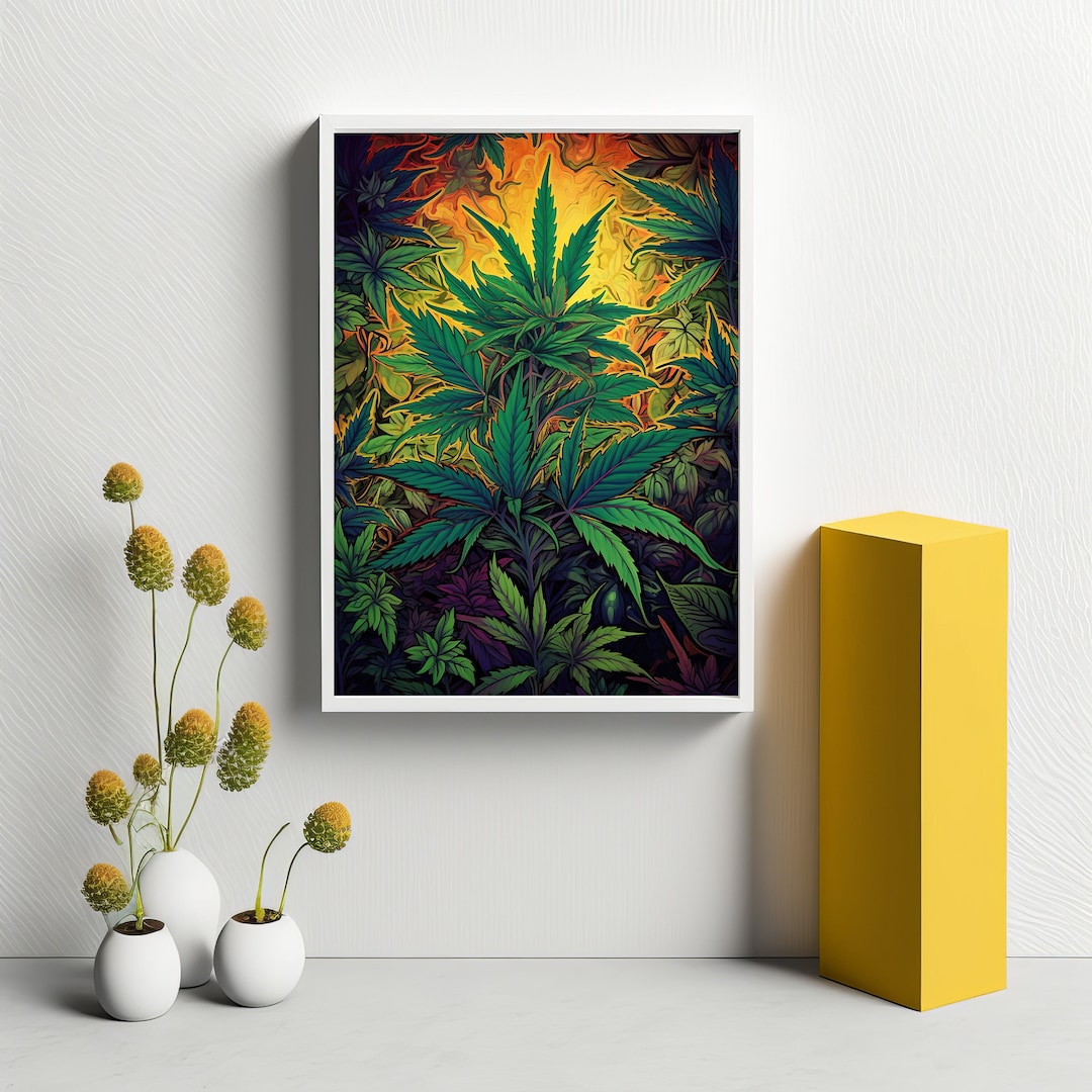 Cannabis Printable Wall Art | Printable Landscape Art | Psychedelic ...