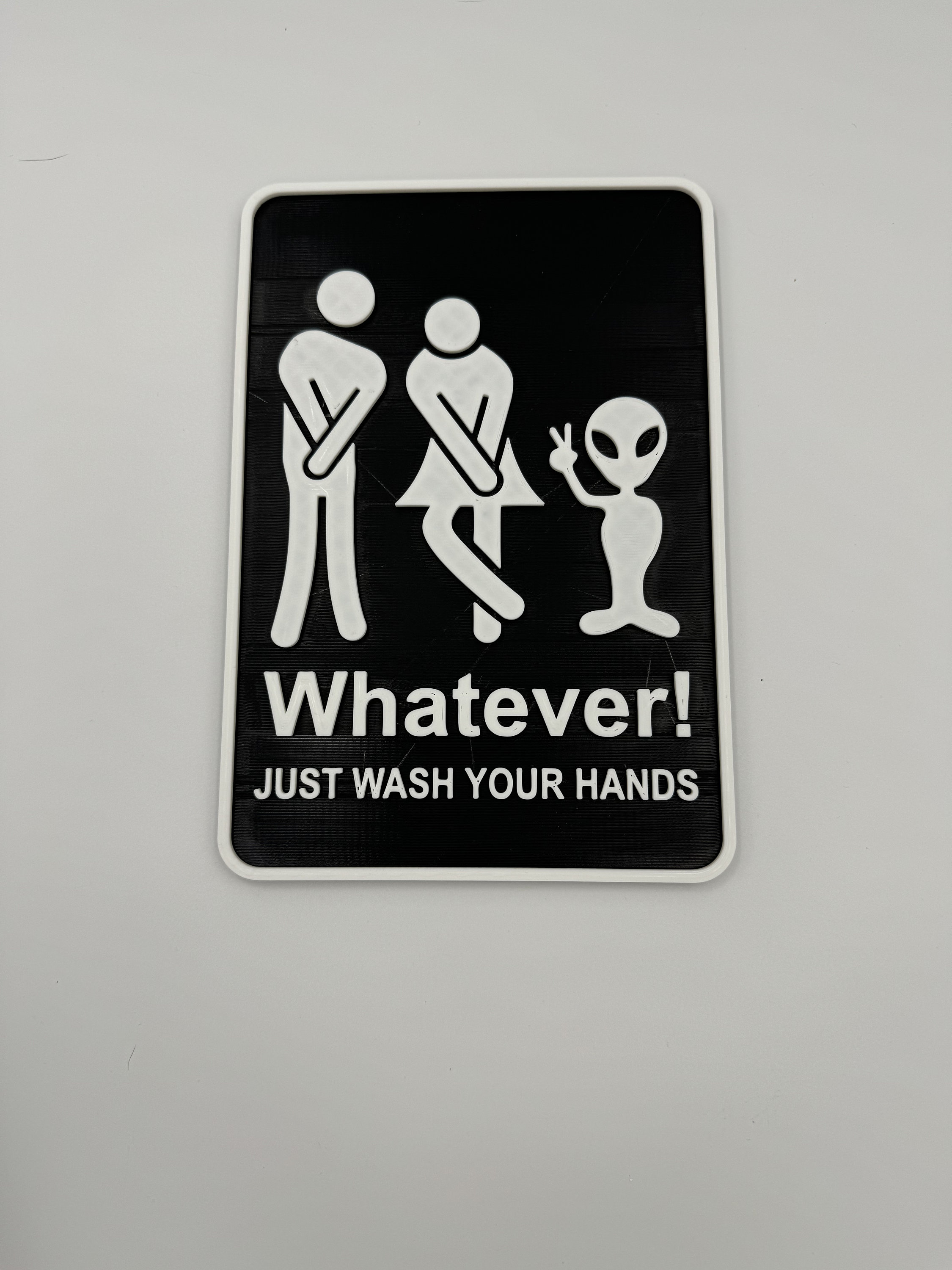 Funny Restroom Sign Alien Bathroom Sign 3d Printed Wash Your Hands ...