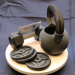 Gym-themed Desk Accessory Set – Dumbbell Card Holder, Kettlebell Pen ...