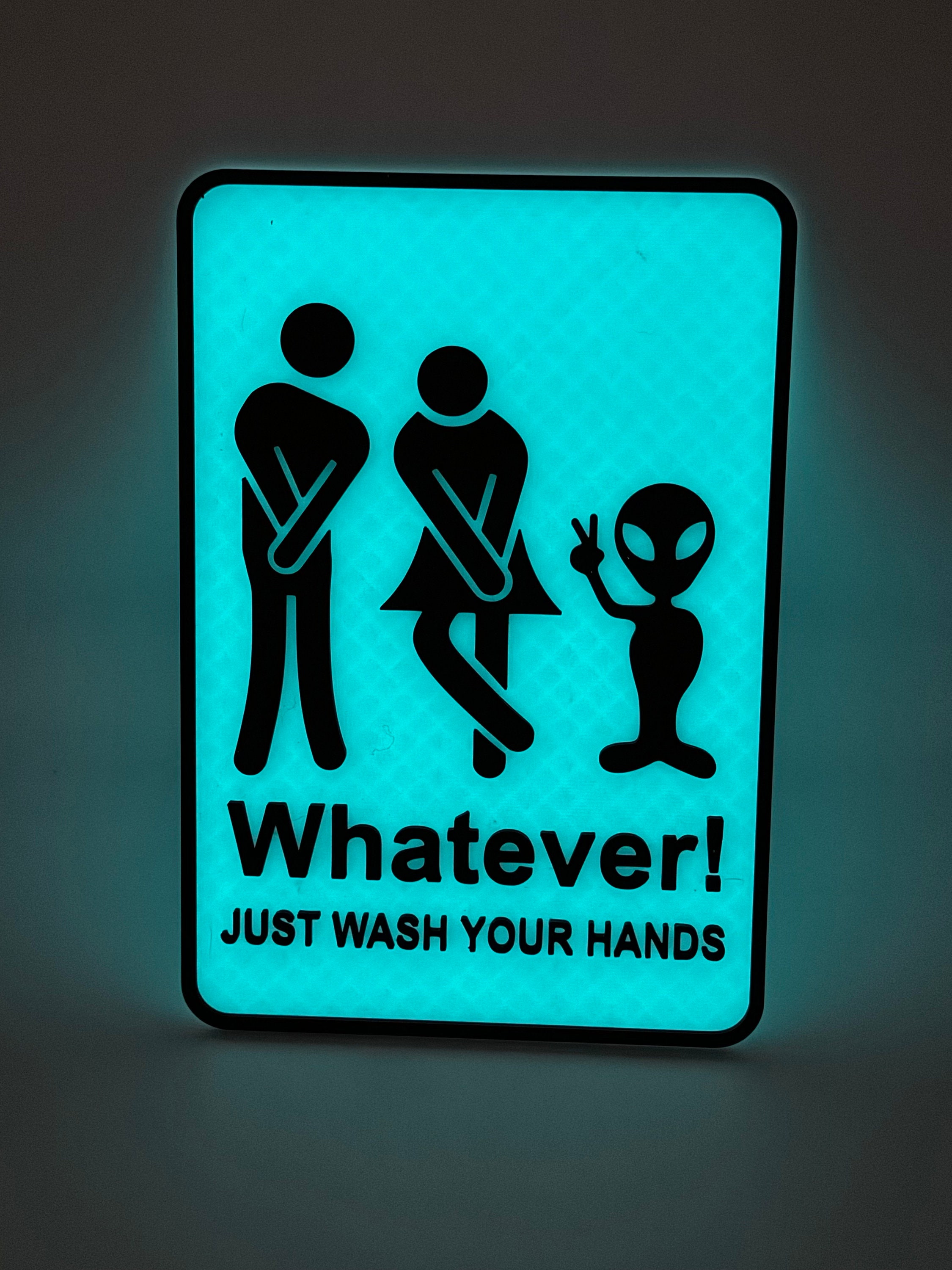 Funny Restroom Sign Alien Bathroom Sign 3d Printed Wash Your Hands ...