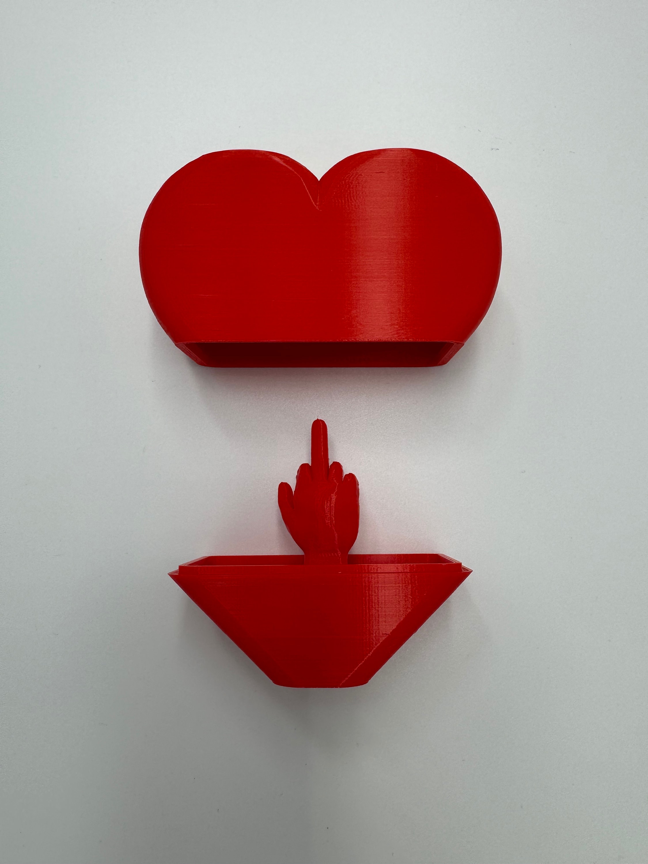 Heart With Middle Finger Gag Gift Prank Surprise 3d Printed Perfect for ...