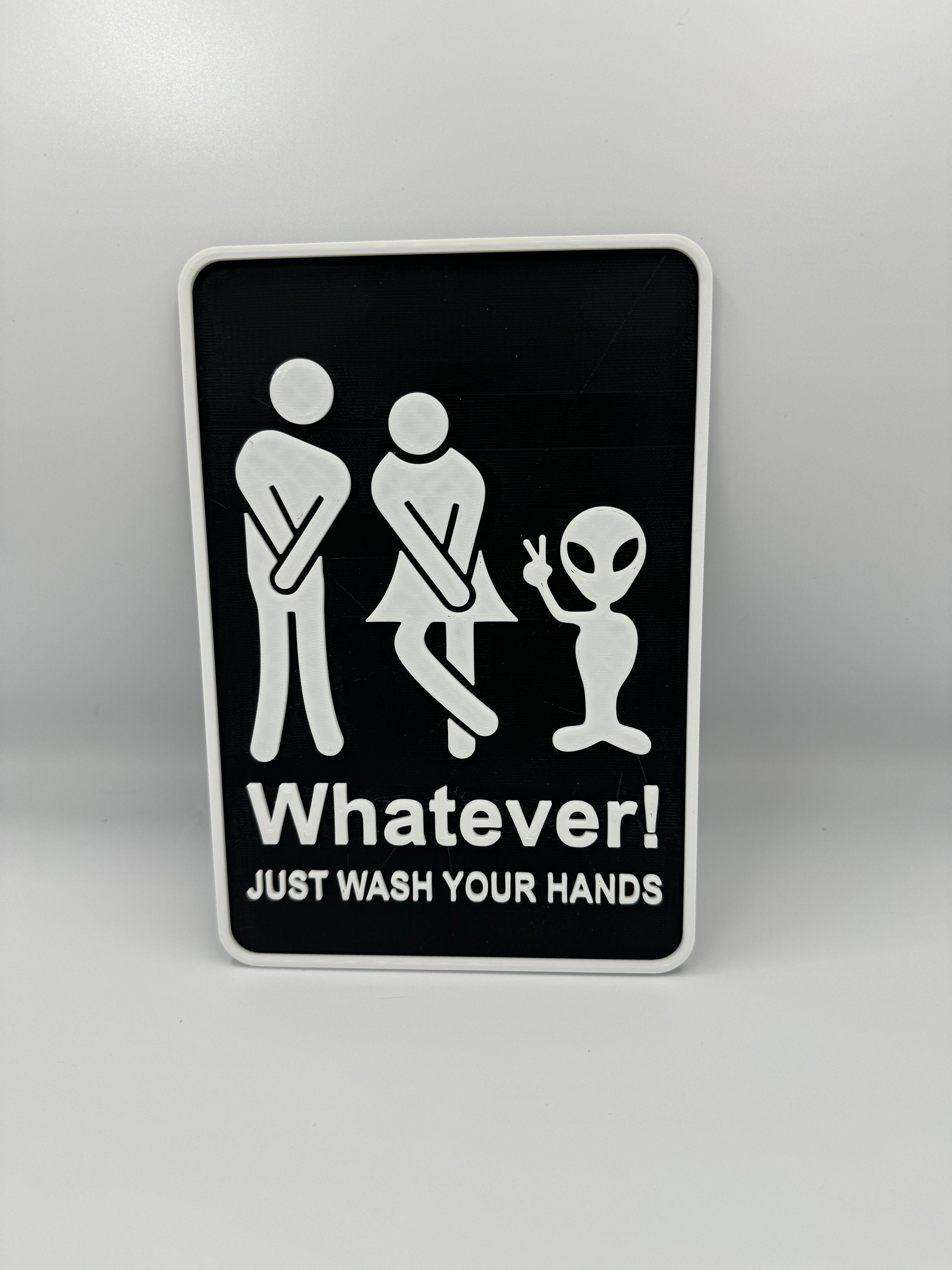 Funny Restroom Sign Alien Bathroom Sign 3d Printed Wash Your Hands ...