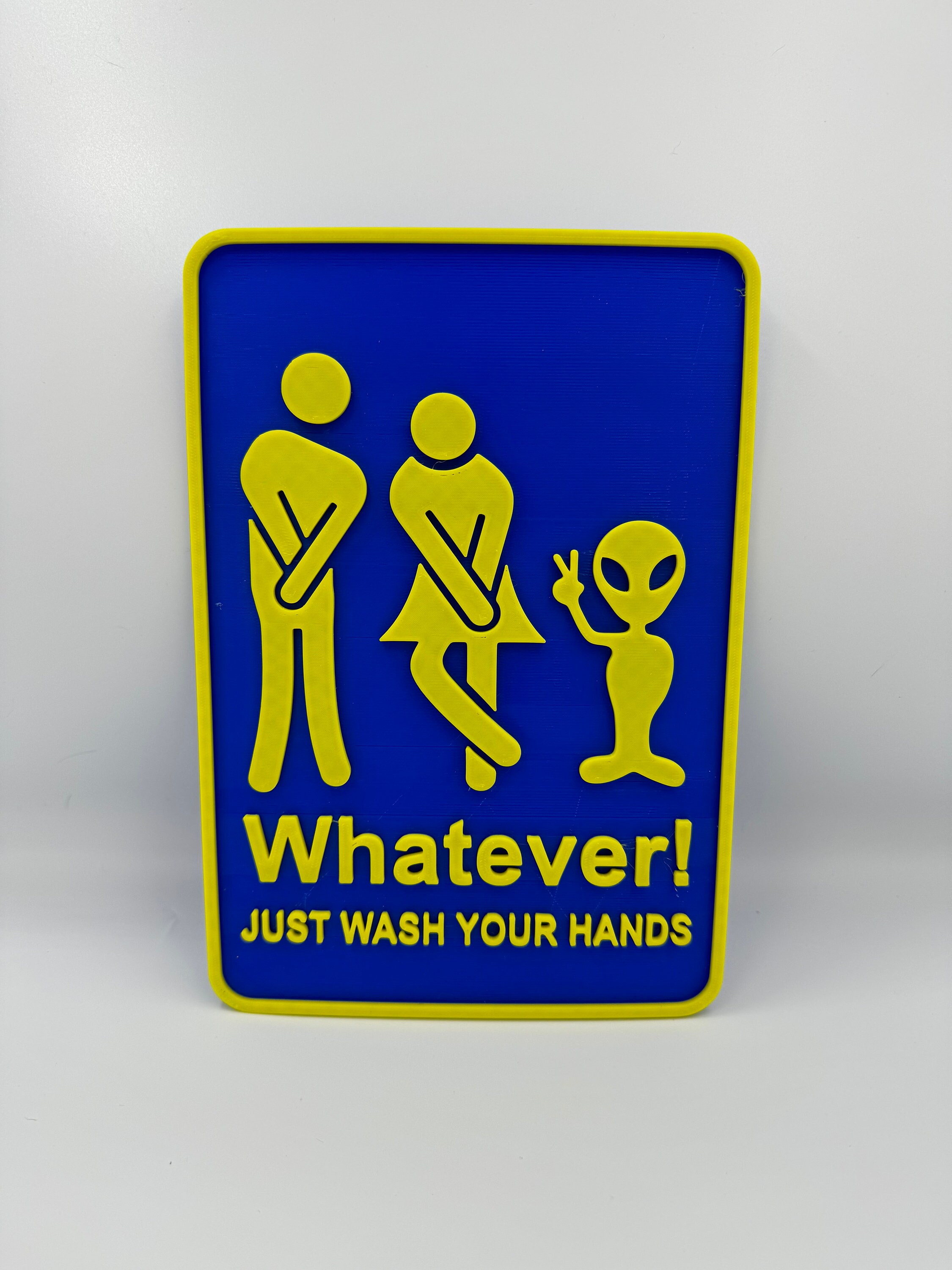 Funny Restroom Sign Alien Bathroom Sign 3d Printed Wash Your Hands ...