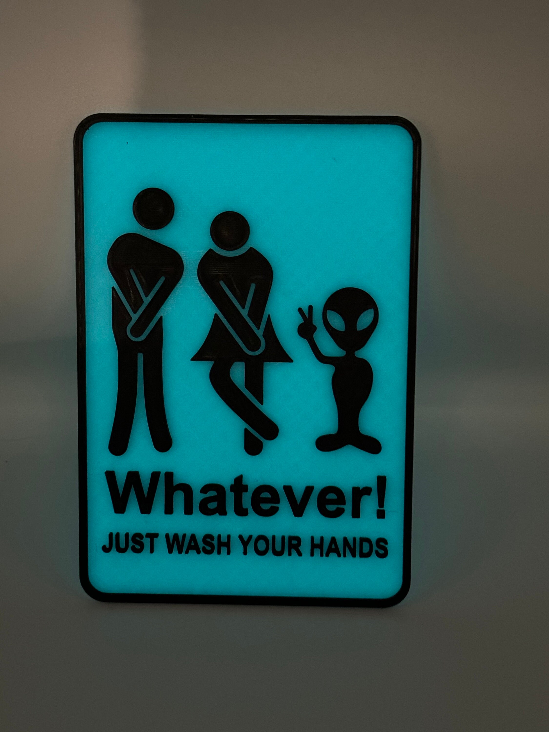Funny Restroom Sign Alien Bathroom Sign 3d Printed Wash Your Hands ...