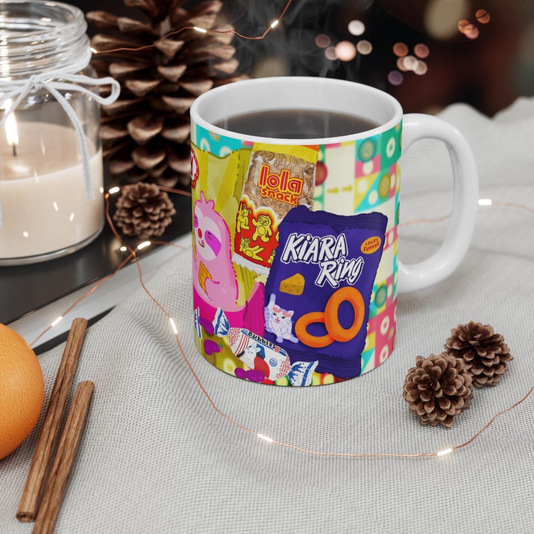 Retro Singapore Snacks Mug, Fun Coffee Cup, Gift for Foodies, Quirky ...