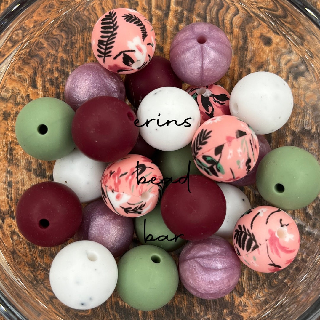 15mm Floral Silicone Bead Mix, Bulk Silicone Bead, Silicone Bead Mix ...