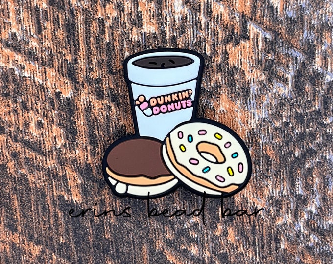 Dunkin Donuts Coffee Donut Silicone Focal, Coffee Focal Bead, Donut Focal, Silicone Focal Bead ...