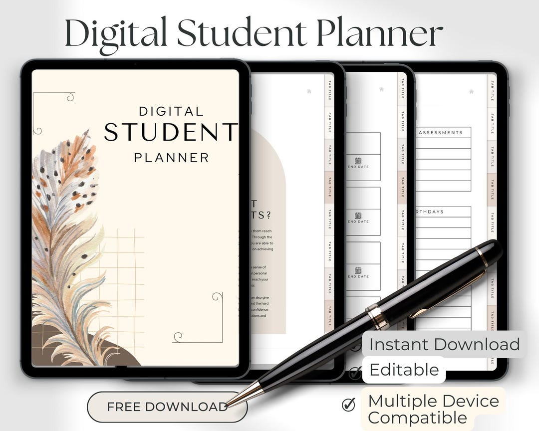 Student Digital Planner || Student Digital Journal || Studies Planner ...