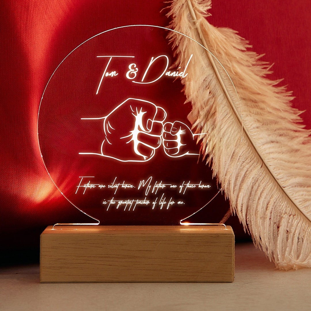 Faust Bump Vater und Kinder Zeichen, benutzerdefinierte LED Namenslicht ...