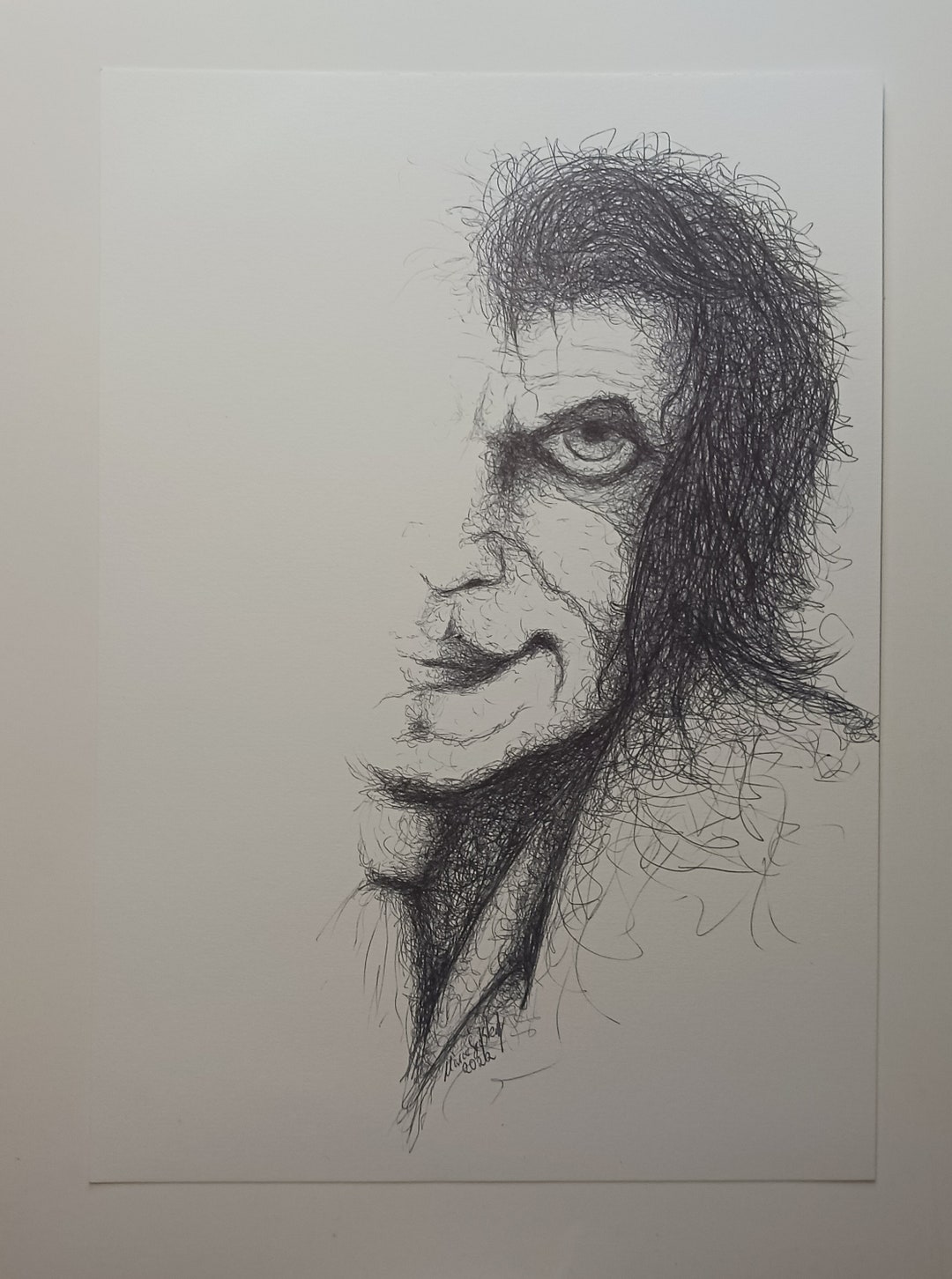 Ballpoint Pen Drawing on Paper, Clown - Etsy