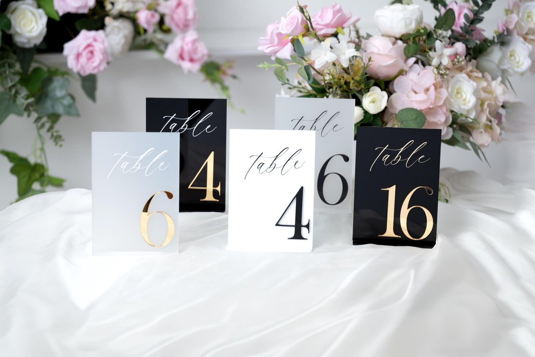 Table Numbers Elegant white Table Numbers-black and White Table Numbers ...