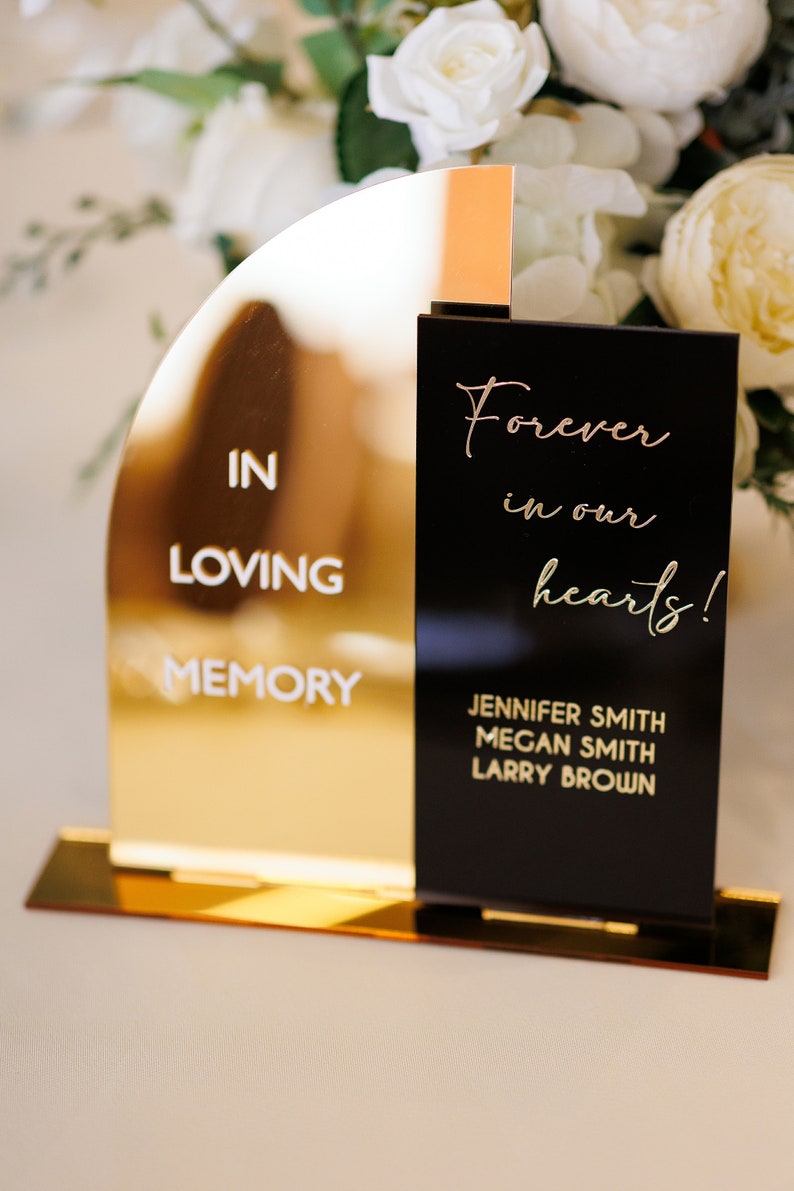In Loving Memory Wedding Sign, Gold Wedding Memorial Sign,in Loving ...