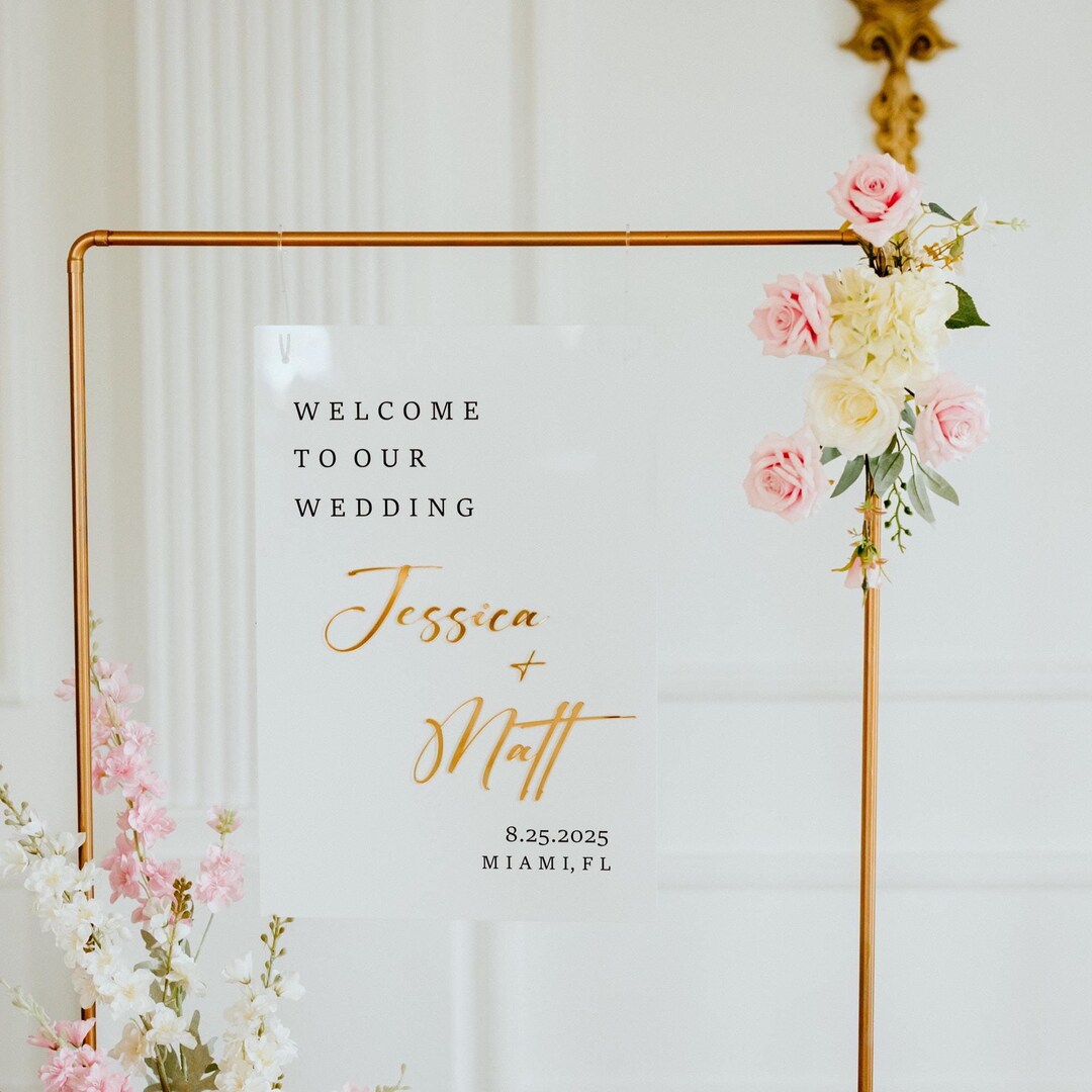 Elegant White Acrylic Welcome Sign-white Acrylic Wedding Sign With 3D ...