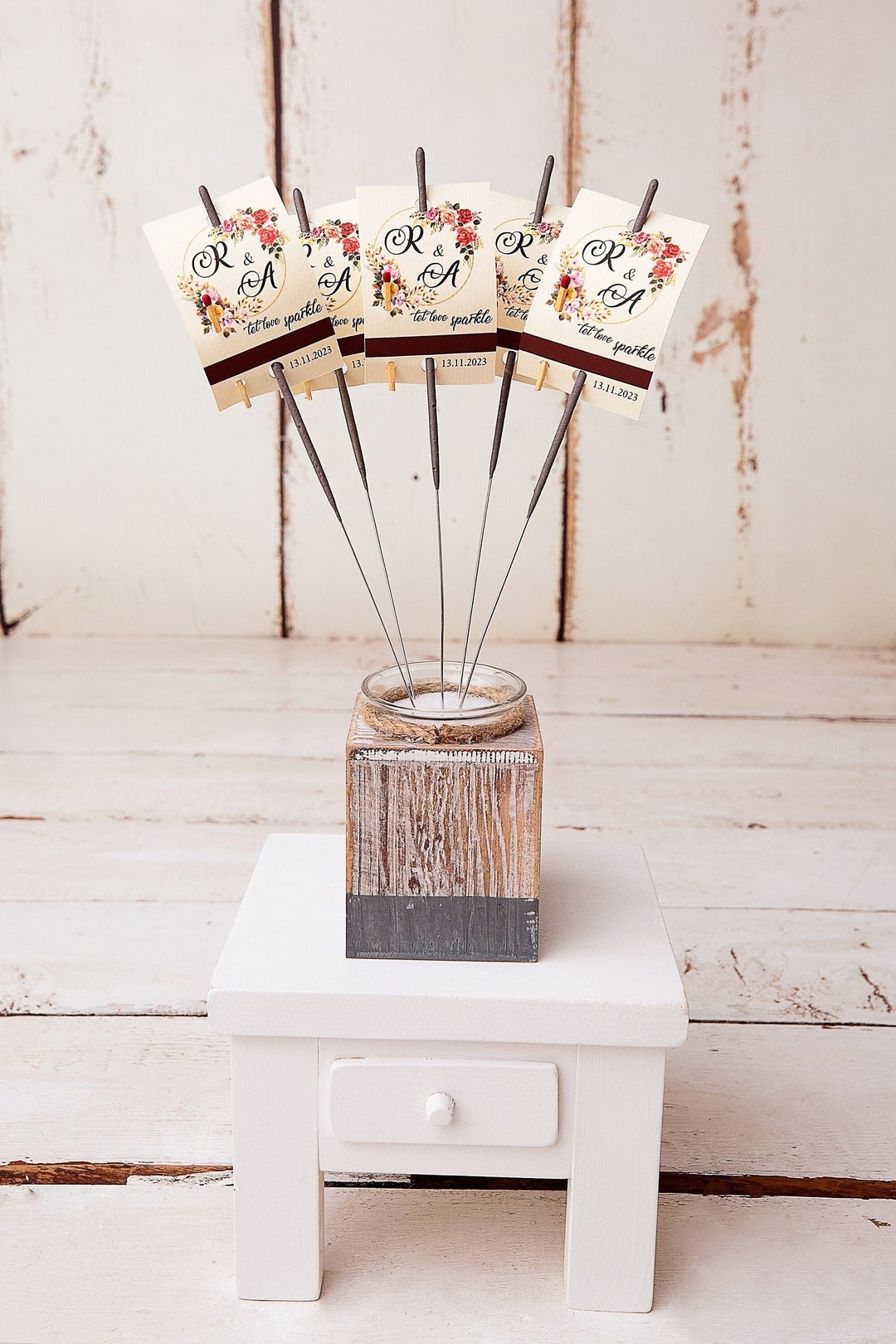 Personalized Tags for Your Sparklers- Wedding Sparkler Tags With Match ...