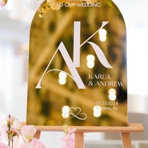 Arched Wedding Sign,arch Wedding Welcome Sign,mirror Welcome Sign ...