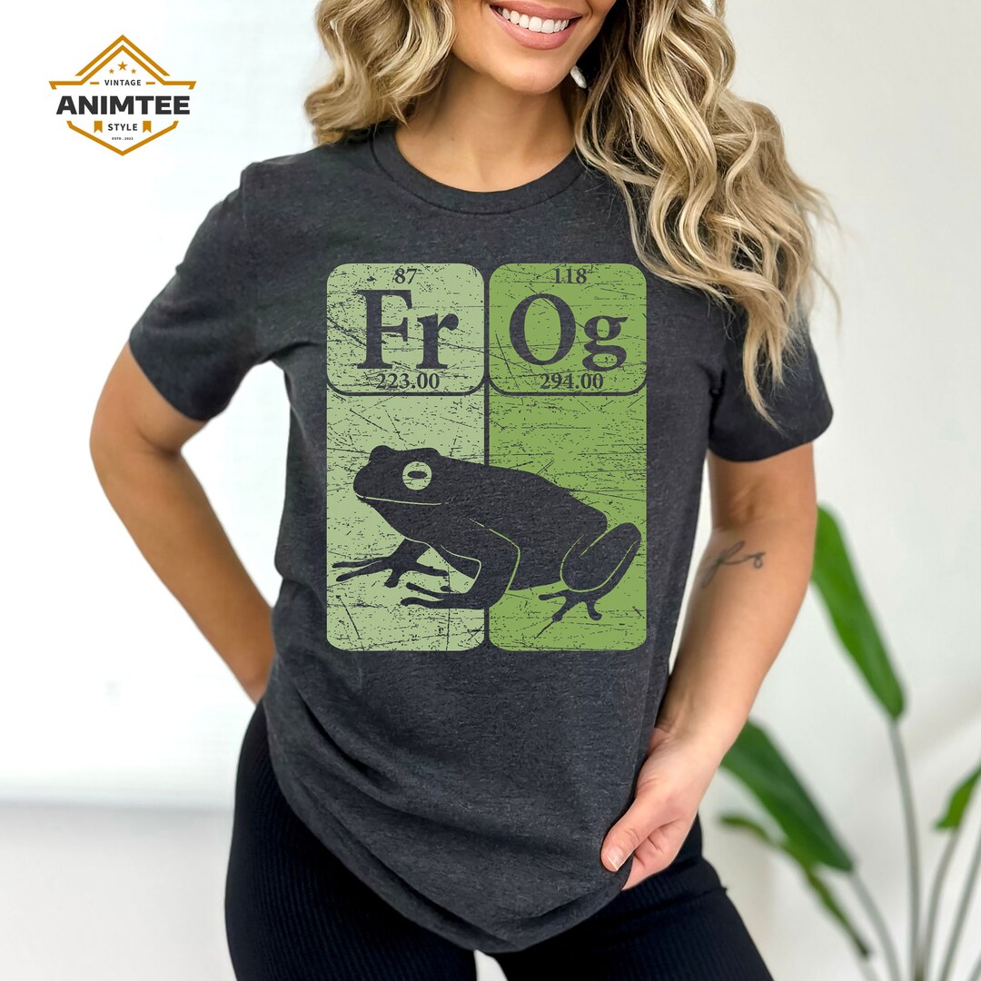Frog Shirt, Frog Periodic Table Elements Herpetologist Frog Lover Retro ...
