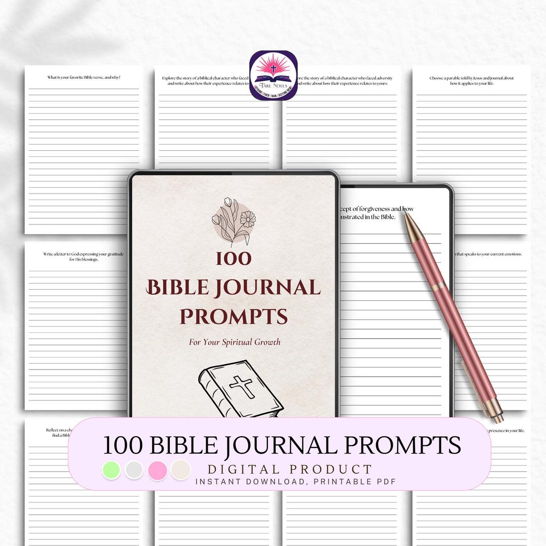 Bible Reflection Prompts, 100 Journaling Ideas, Christian Study, Faith ...