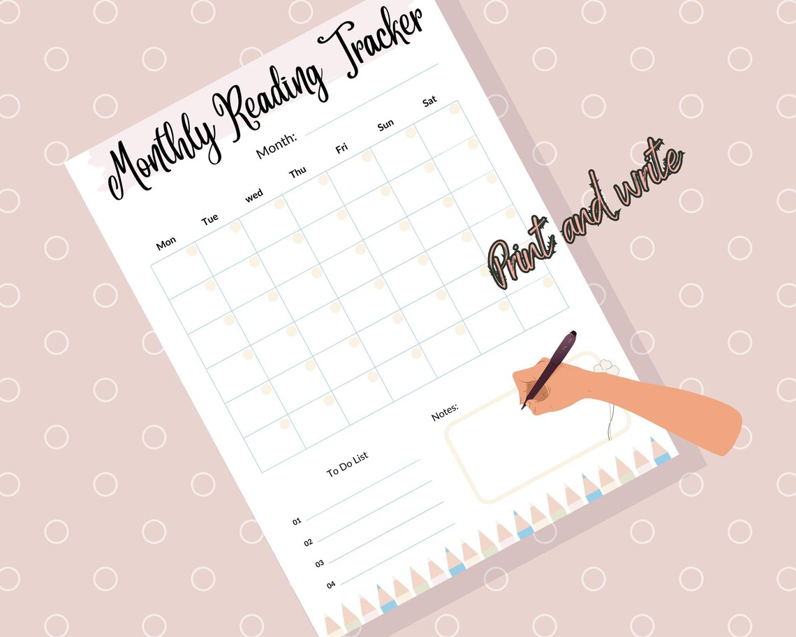 Printable Reading Journal Pages Monthly Reading Tracker Book - Etsy
