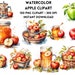 Watercolor Apple Clipart 100 PNG Files Bundle | High Resolution | PNG ...