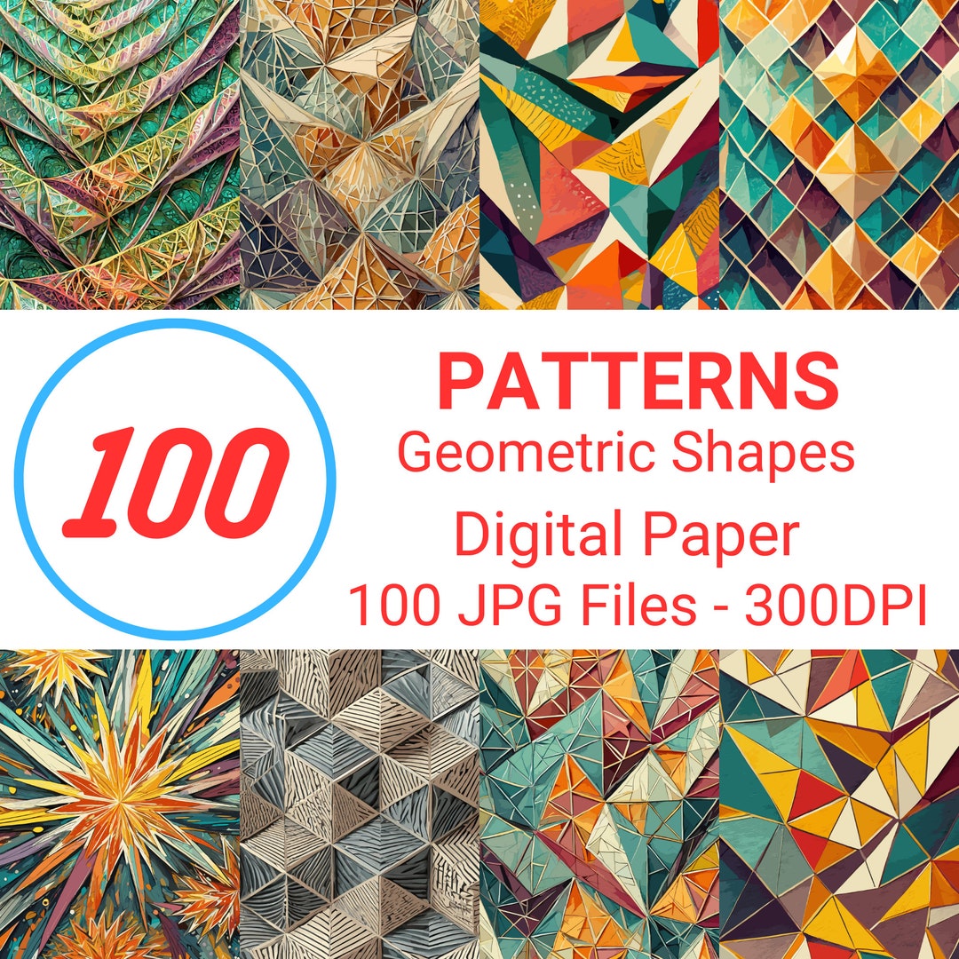 100 Geometric Shape Patterns Midjourney Generated Digital Pattern ...