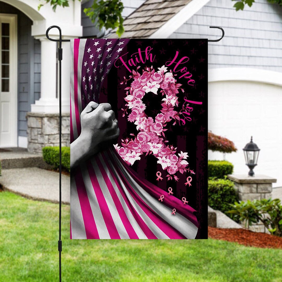 Faith Hope Love Breast Cancer Flag Breast Cancer Awareness - Etsy