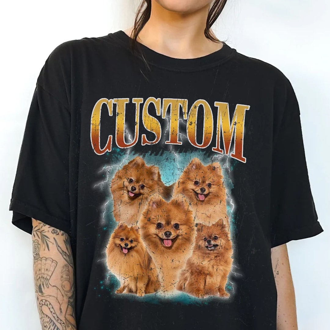 CUSTOM Bootleg Rap Pet Shirt, Custom Pet, Custom Photo, Vintage Graphic ...