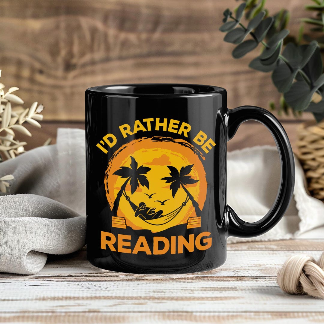 Reading Mug Beach Summer Coffee Cup Book Lover Teacher Gift Funny ...