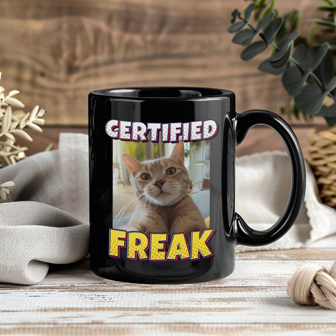Cat Meme Certified Freak Eat Cement Mug – Coffee Cup Tea Mugs Funny ...