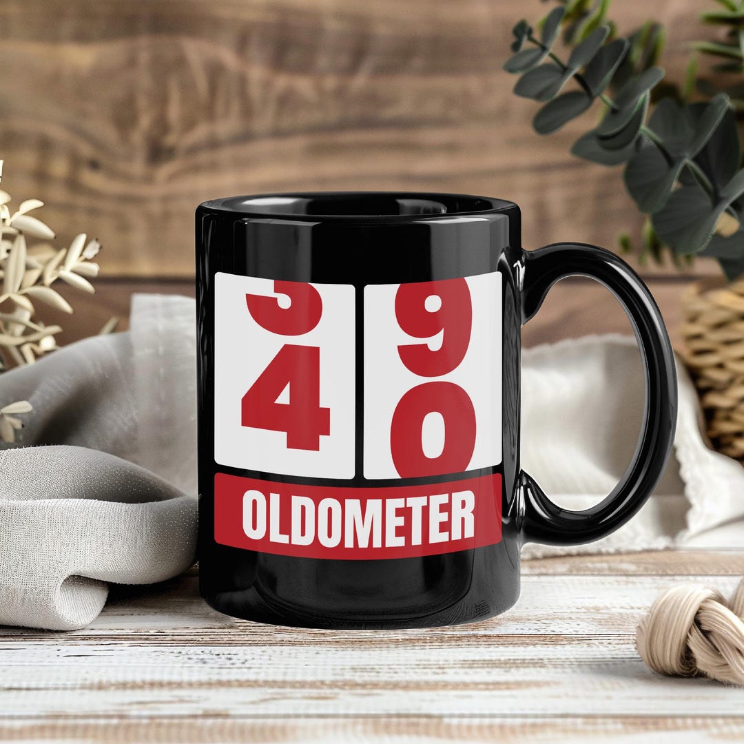 40th Birthday Funny Mug – Coffee Cup Tea Mugs Oldometer 39-40 Gift for ...