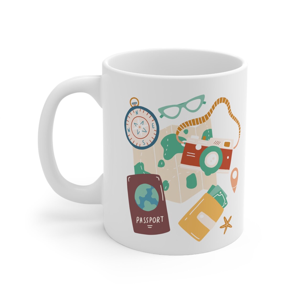 Tourist Spirit Day Costume Camera Passport Mug Coffee Tea Cup ...