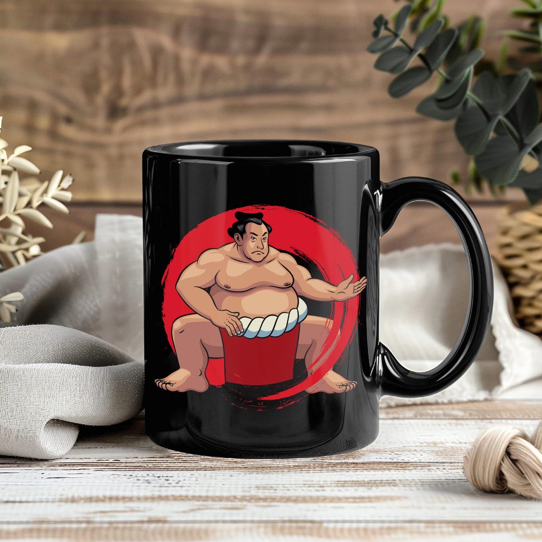 Sumo Japan Mug, Japanese Flag Coffee Cup, Vintage Wrestler Gift ...