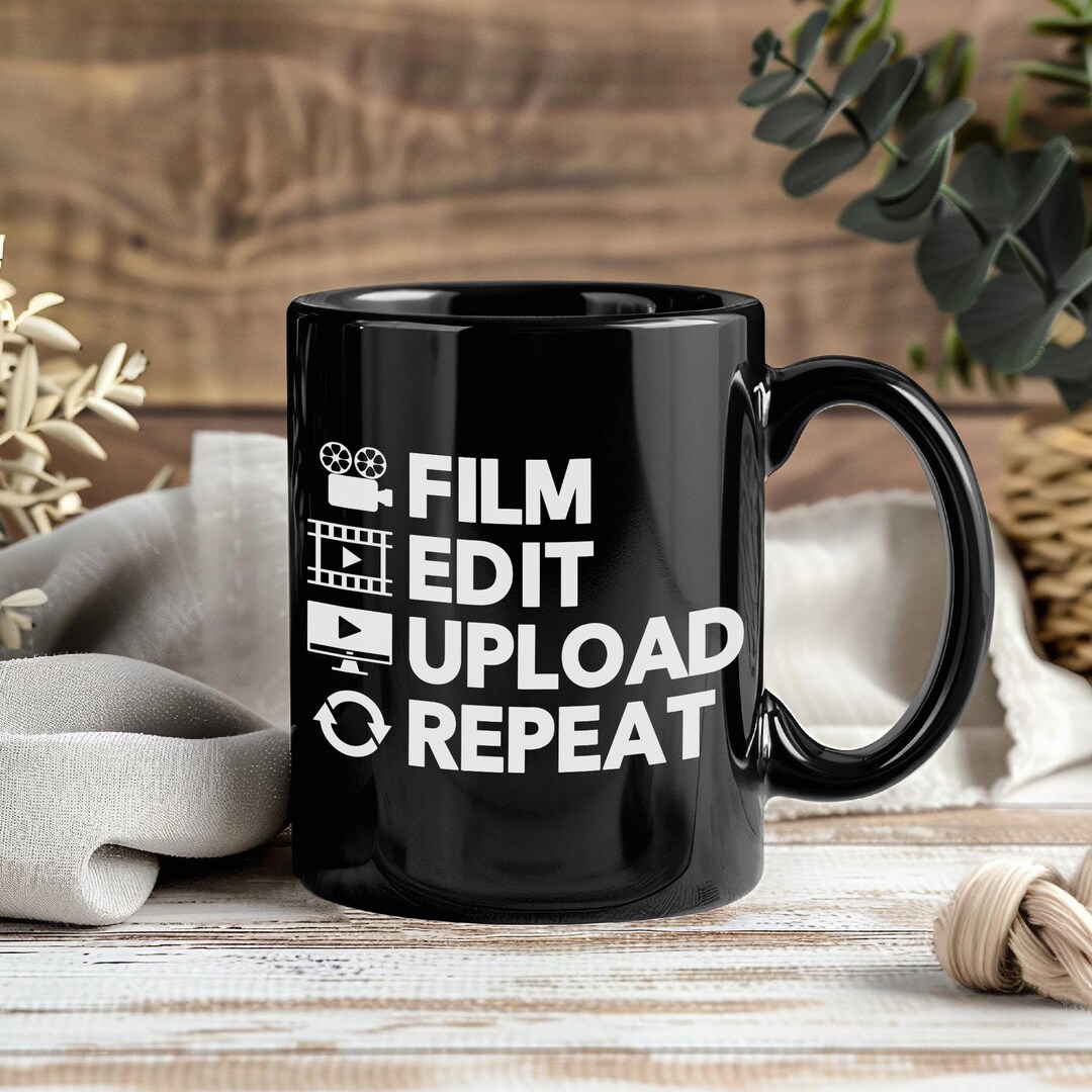 Video Editor Mug Film Cutting Coffee Cup Youtube Vlogger Creator Gift ...