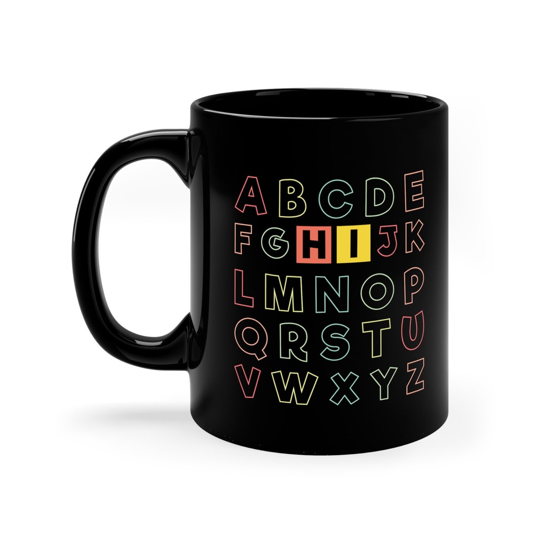 HI Alphabet Letters Learning ABC Funny Gift Toddler Kids Mug Coffee Tea ...