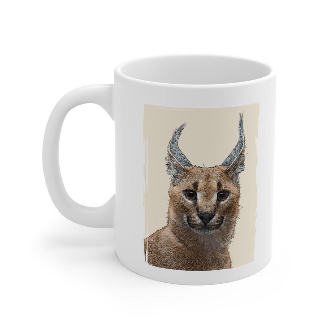 Big Floppa Meme Cat Caracal Mug Coffee Tea Cup Personalized Custom ...