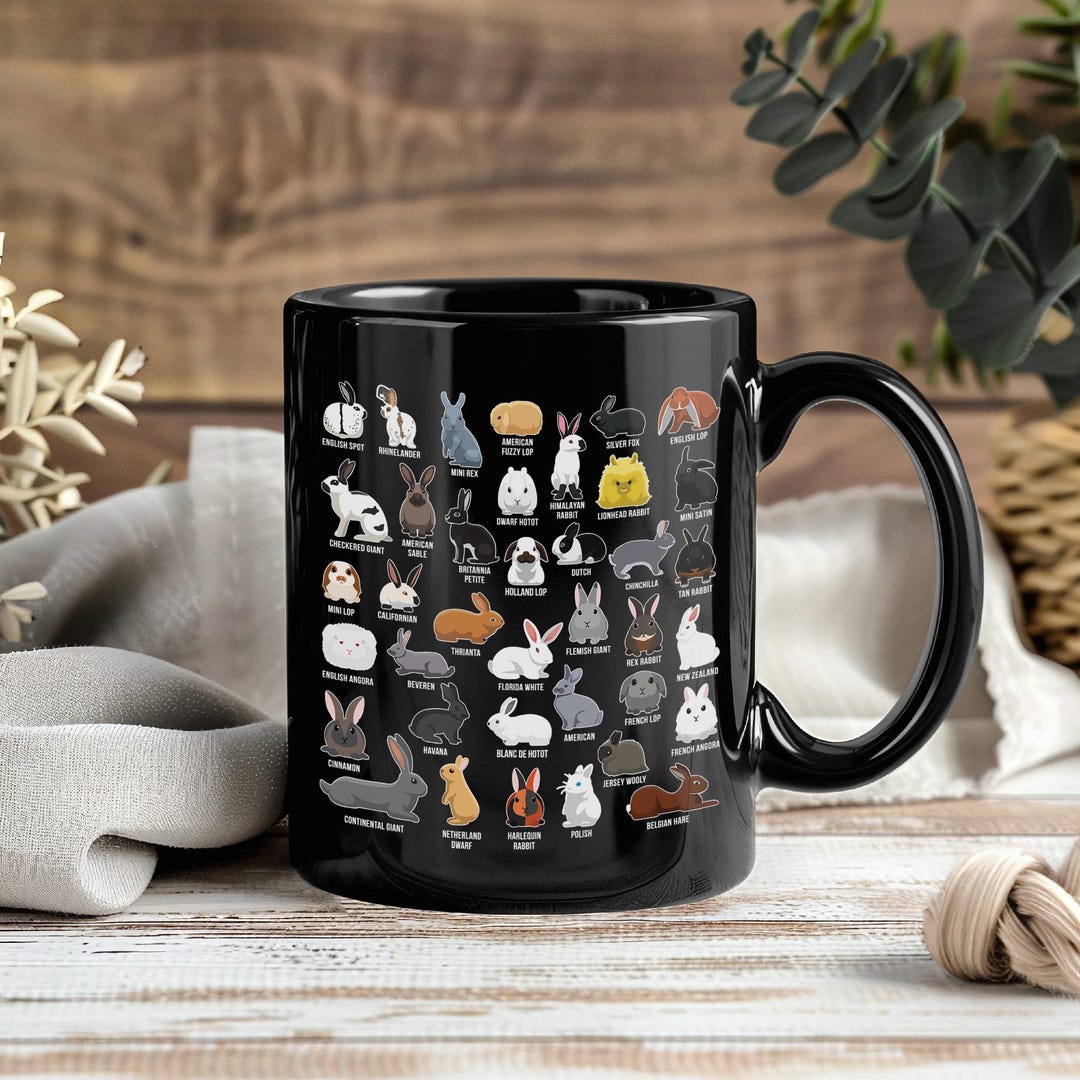Type of Rabbits Mug, Cute Bunny Coffee Cup, Funny Rabbit Lover Gift ...