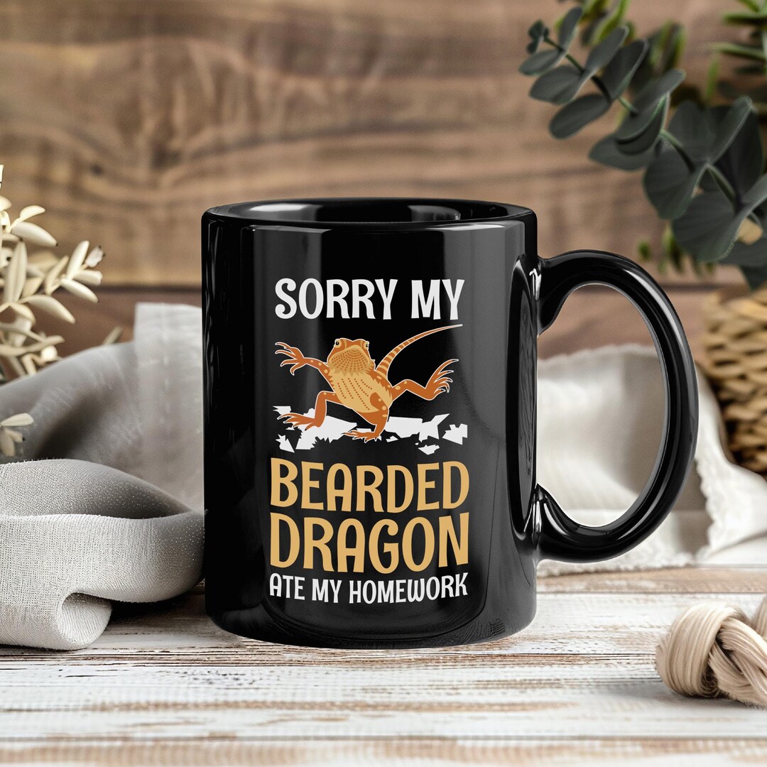 Bearded Dragon Mug – Funny Coffee Cup Tea Mugs for Reptile Lizard ...