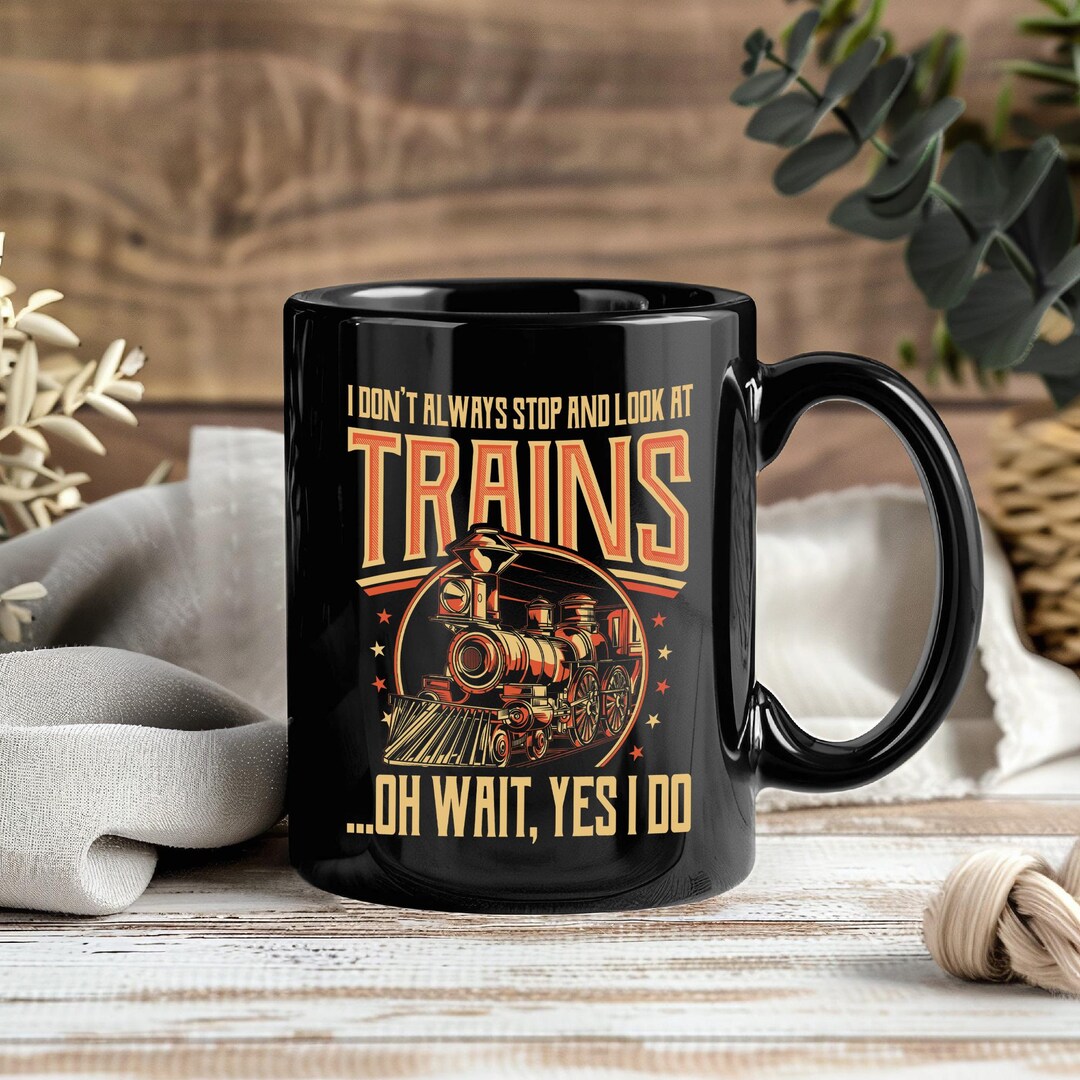 Train Lover Mug Railroad Locomotive Engine Steam Railway Coffee Cup ...