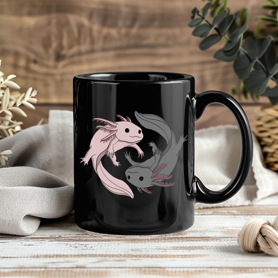 Axolotl Cute Mug, Funny Amphibian Lover Gift, Mexican Salamander Coffee ...