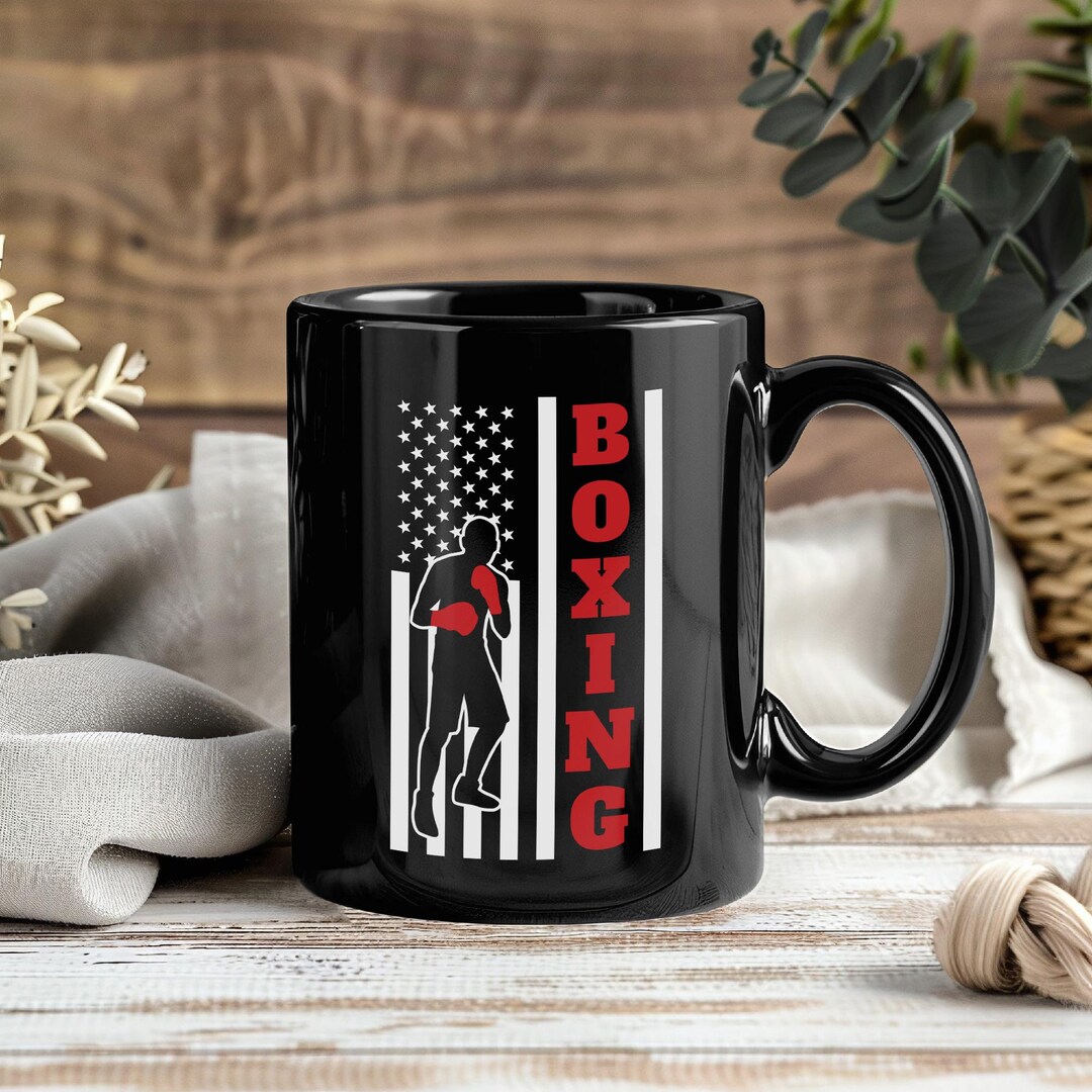 American Flag Boxing Mug Patriotic Gift for Boxer Fighter Coffee Cup ...