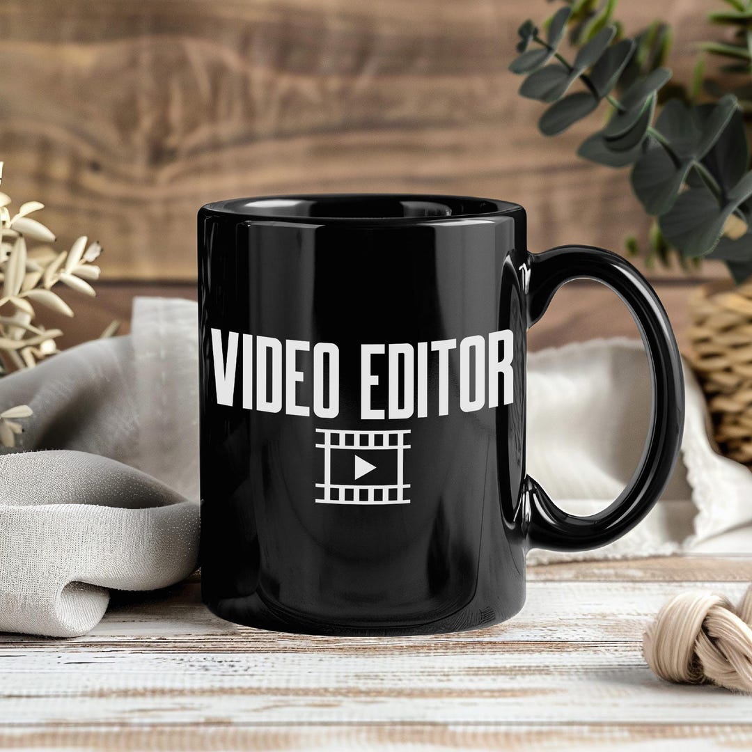 Video Editor Mug Film Cutting Coffee Cup Youtube Vlogger Creator Gift ...