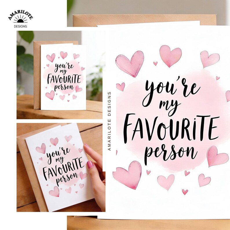 You’re My Favourite Person Card Printable | Romantic Love Card - Etsy