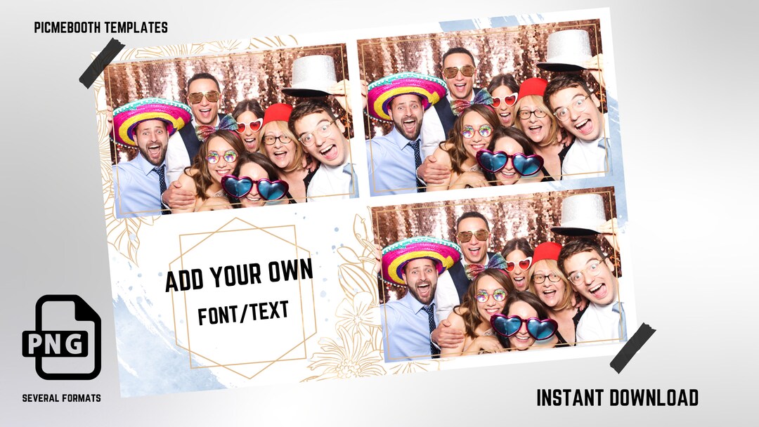 Gold and Blue Photobooth Template - Etsy