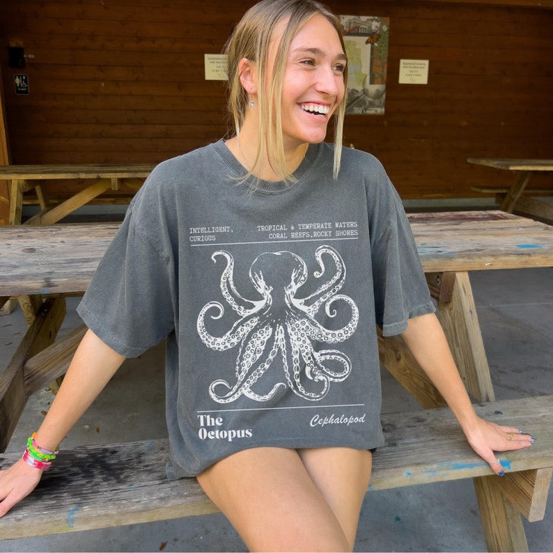Octopus Shirt Ocean Inspired Style Octopus Tshirt Ecology Shirt Squid ...