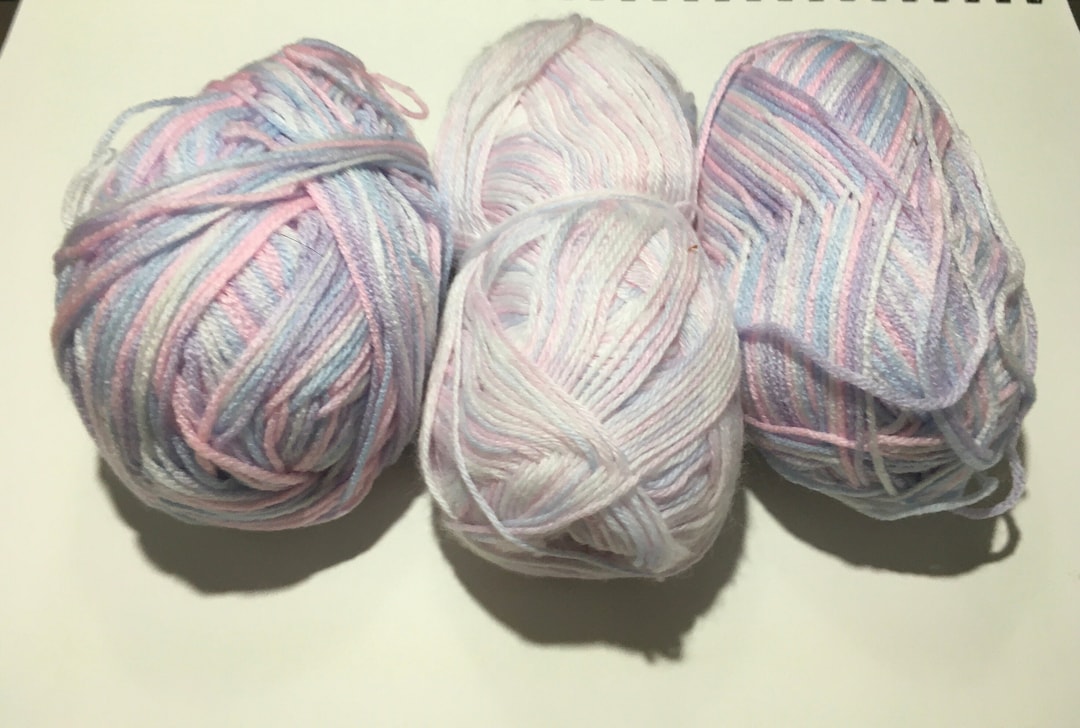 Knitting Yarn/variegated Colours: Pink, Lilac, Blue and White/vintage ...