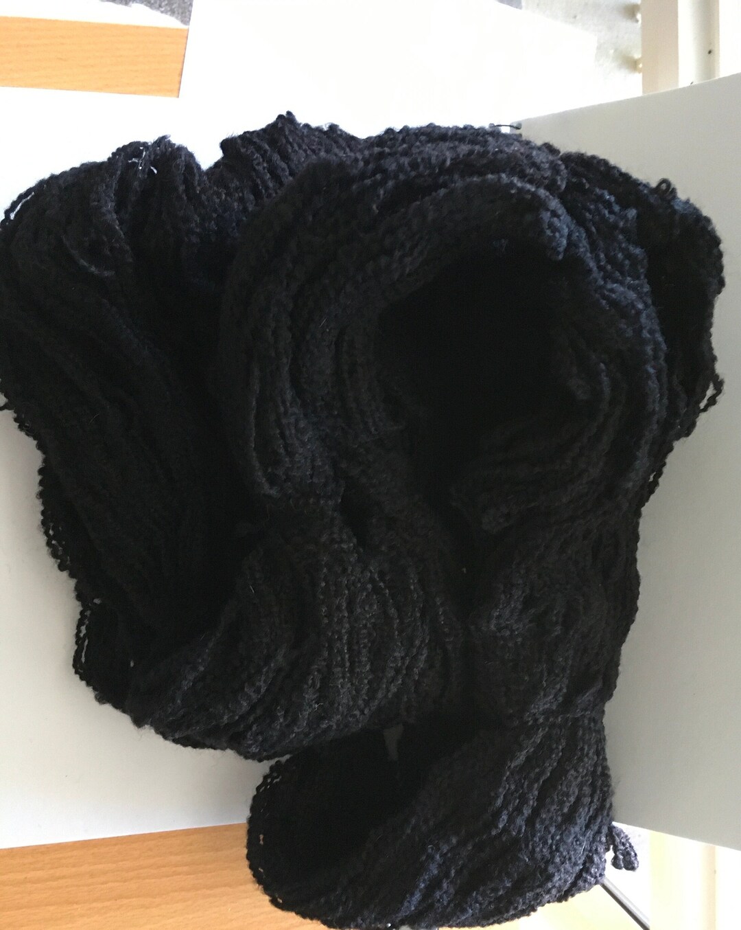 SALE: Boucle Yarn 300g Hank. Black. 100% Acrylic Great for Knitting. A ...