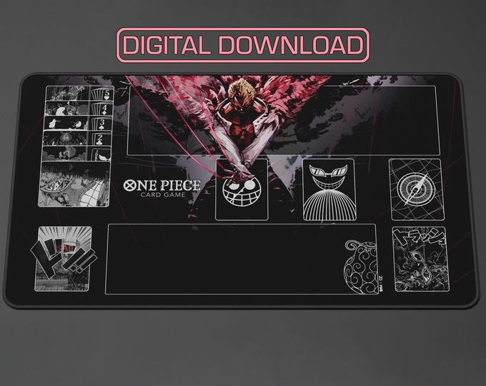 2-player One Piece Card Game Playmat With Custom Field Zones ...