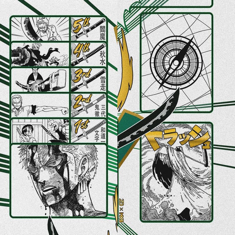 One Piece TCG - Zoro Manga - Dead Man's Game - White Playmat Design by ...