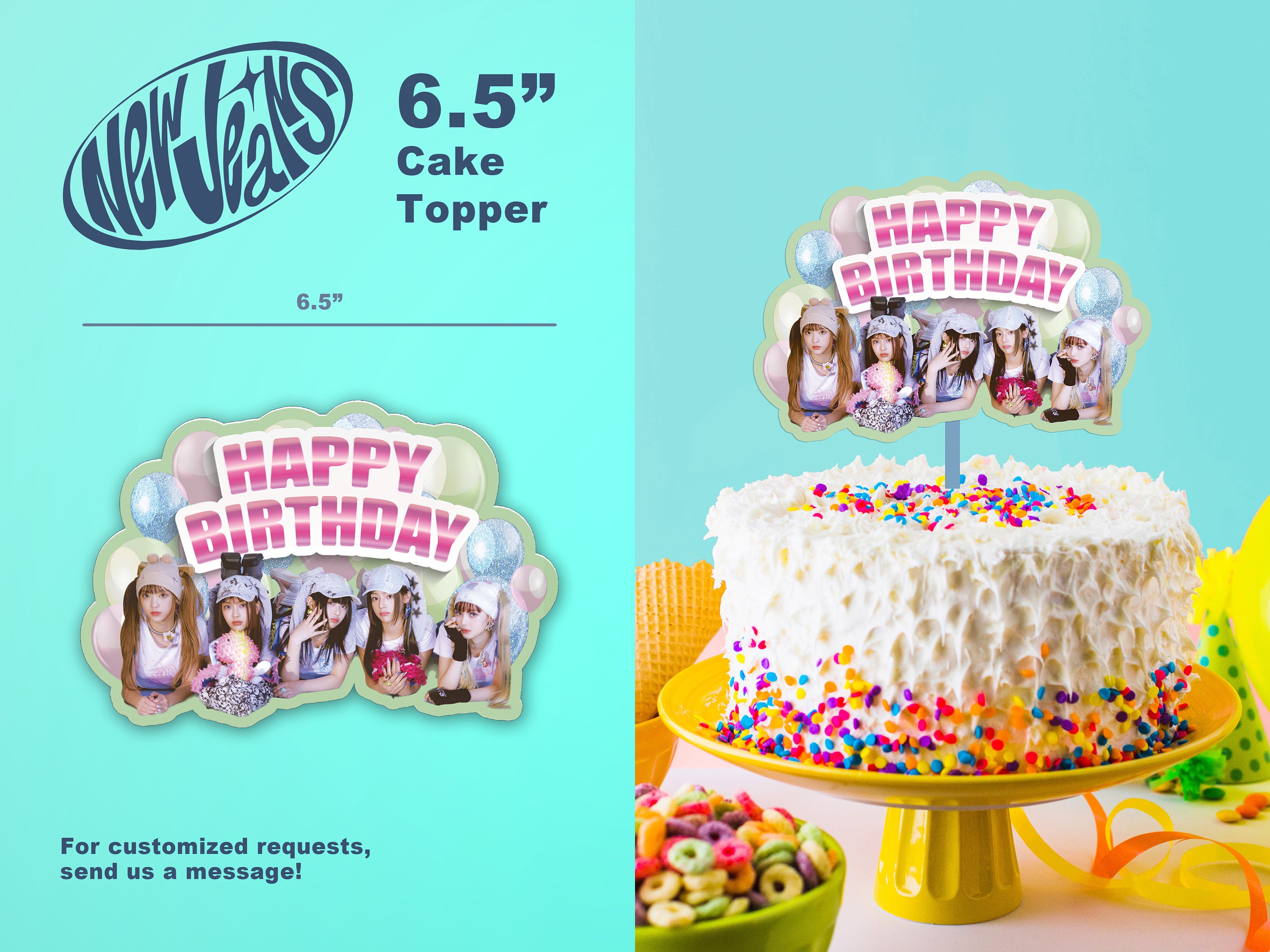 Printable New Jeans Birthday Cake Topper for New Jeans Kpop Birthday ...